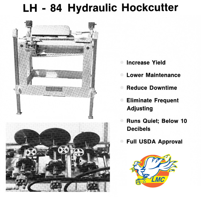 Hydraulic Hock Cutter (poultry hockcutter) by Lewis Machine Company
